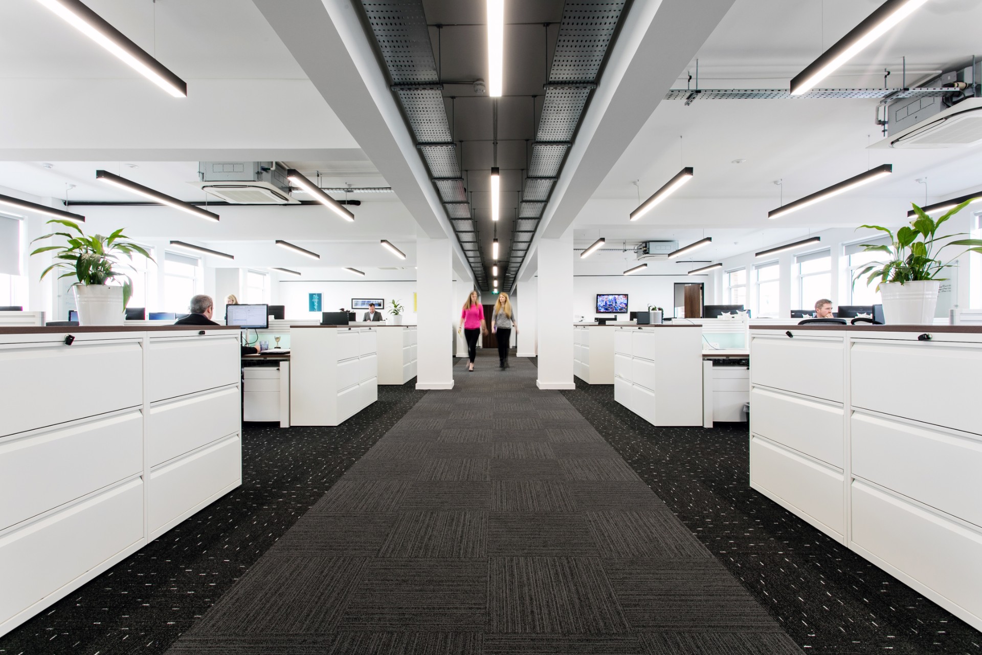 Slim Linear Office Lighting for a Modern Office Refurbishment